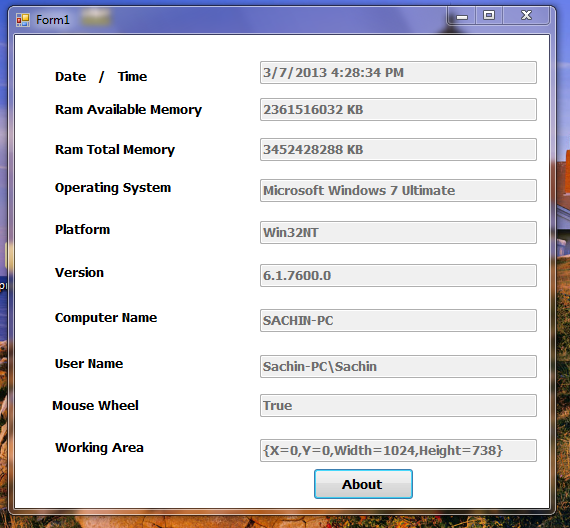 Computer Information in vb.net | SourceCodester